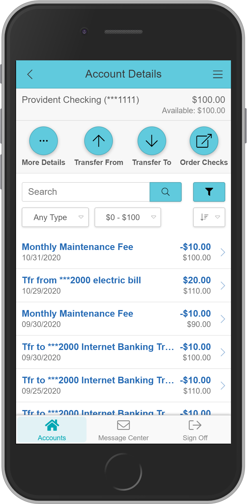 Search Your Account History